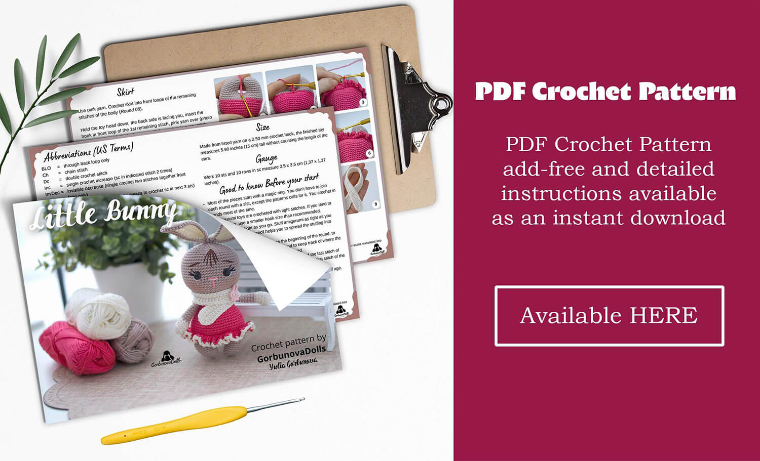 Free Crochet Bunny Pattern – Step-by-Step Guide | GorbunovaDolls