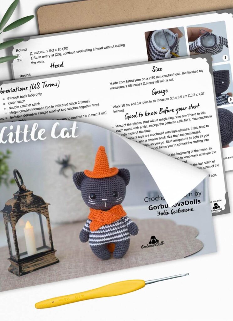 Mini Easy Crochet Cat Pattern | No-Sew Designs