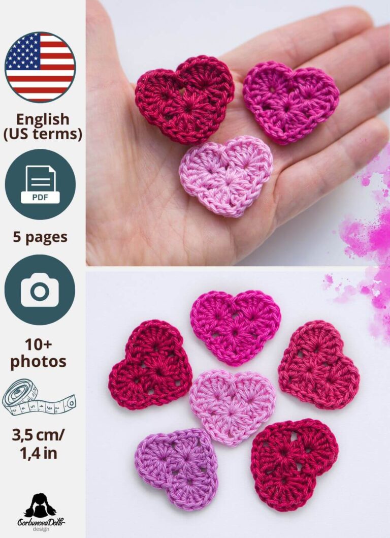 Easy Applique crochet heart pattern | GorbunovaDolls