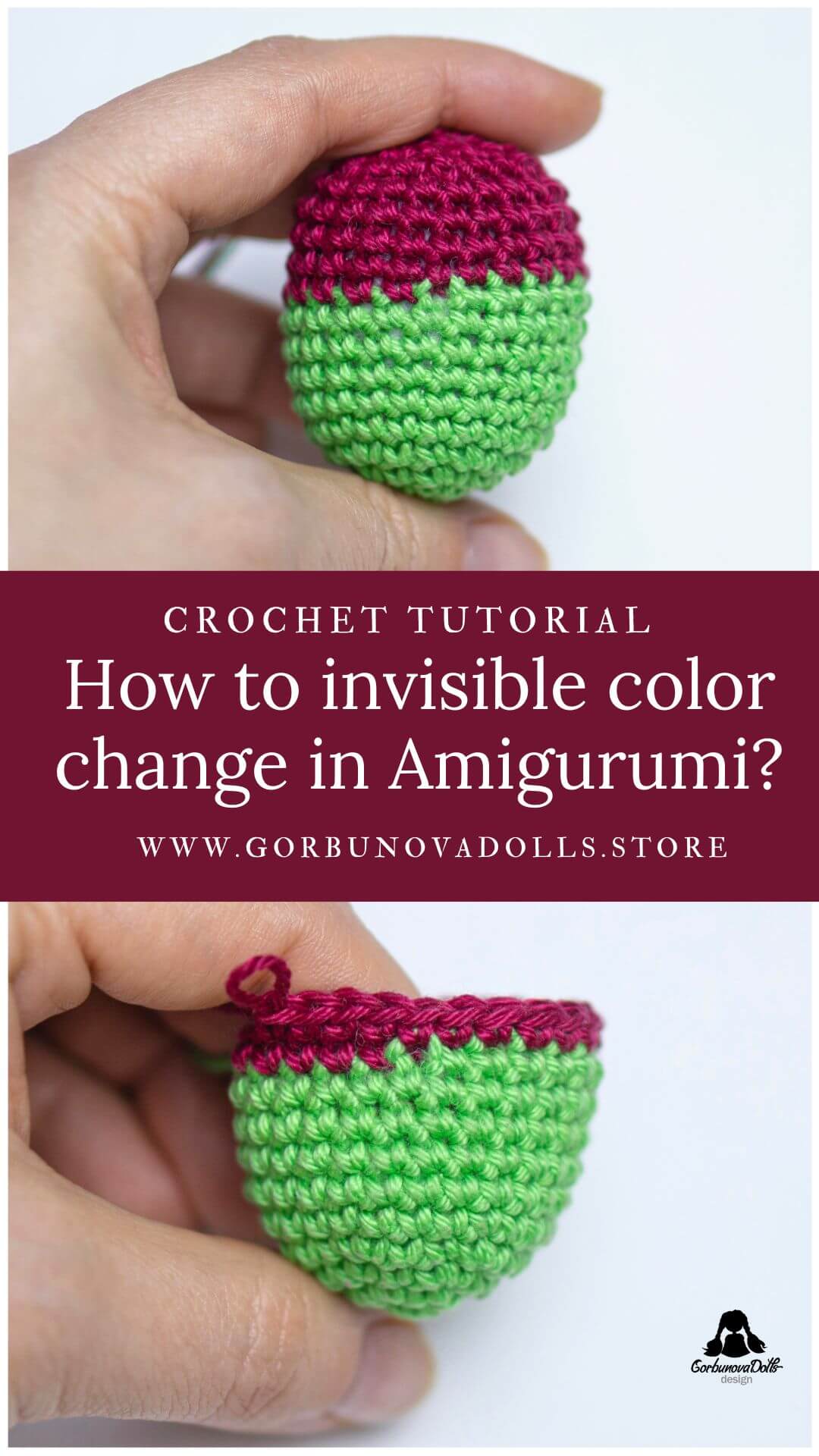 How to invisible color change in Amigurumi | GorbunovaDolls