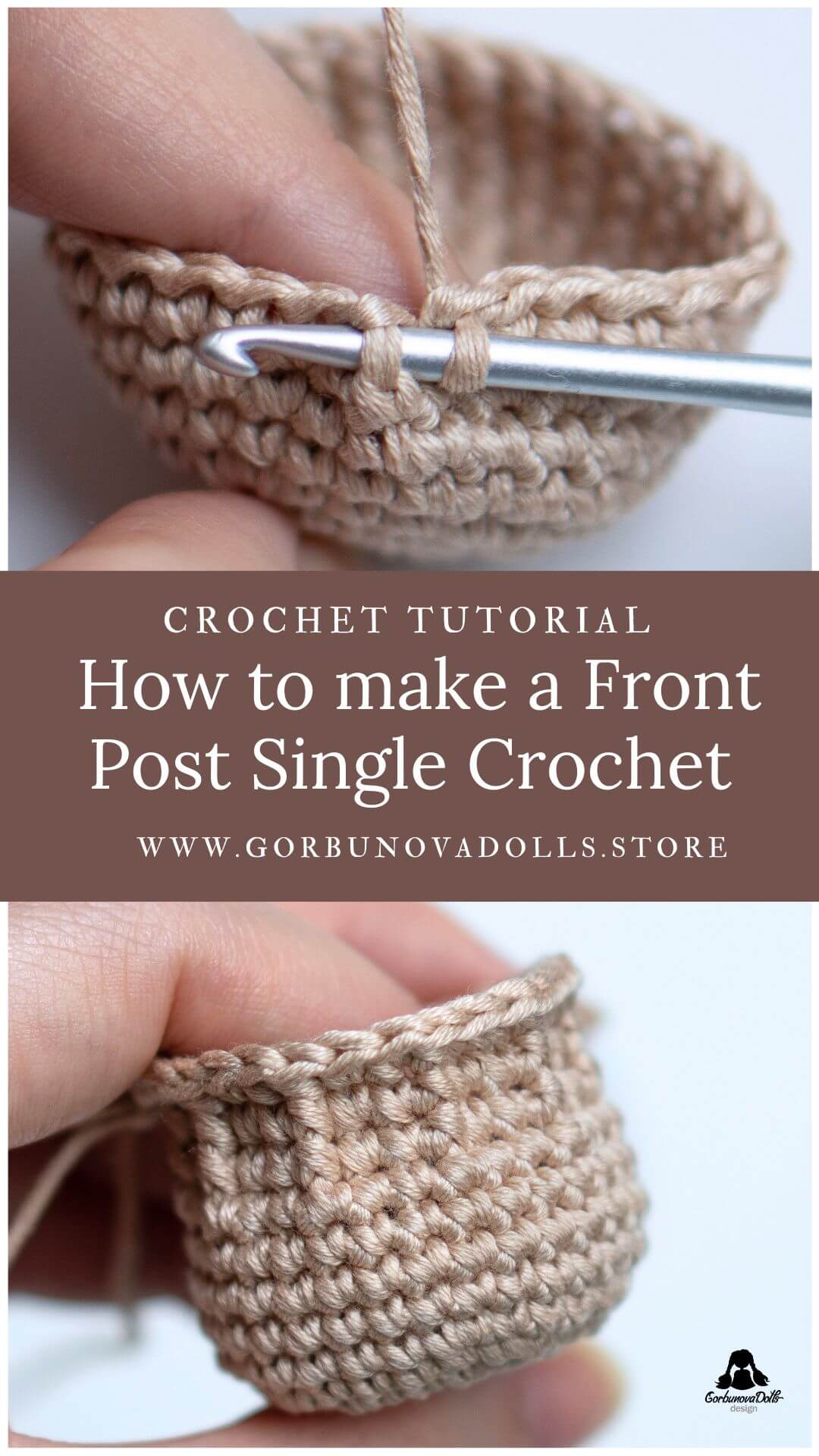 How to make a Front Post Single Crochet (FPsc) | GorbunovaDolls